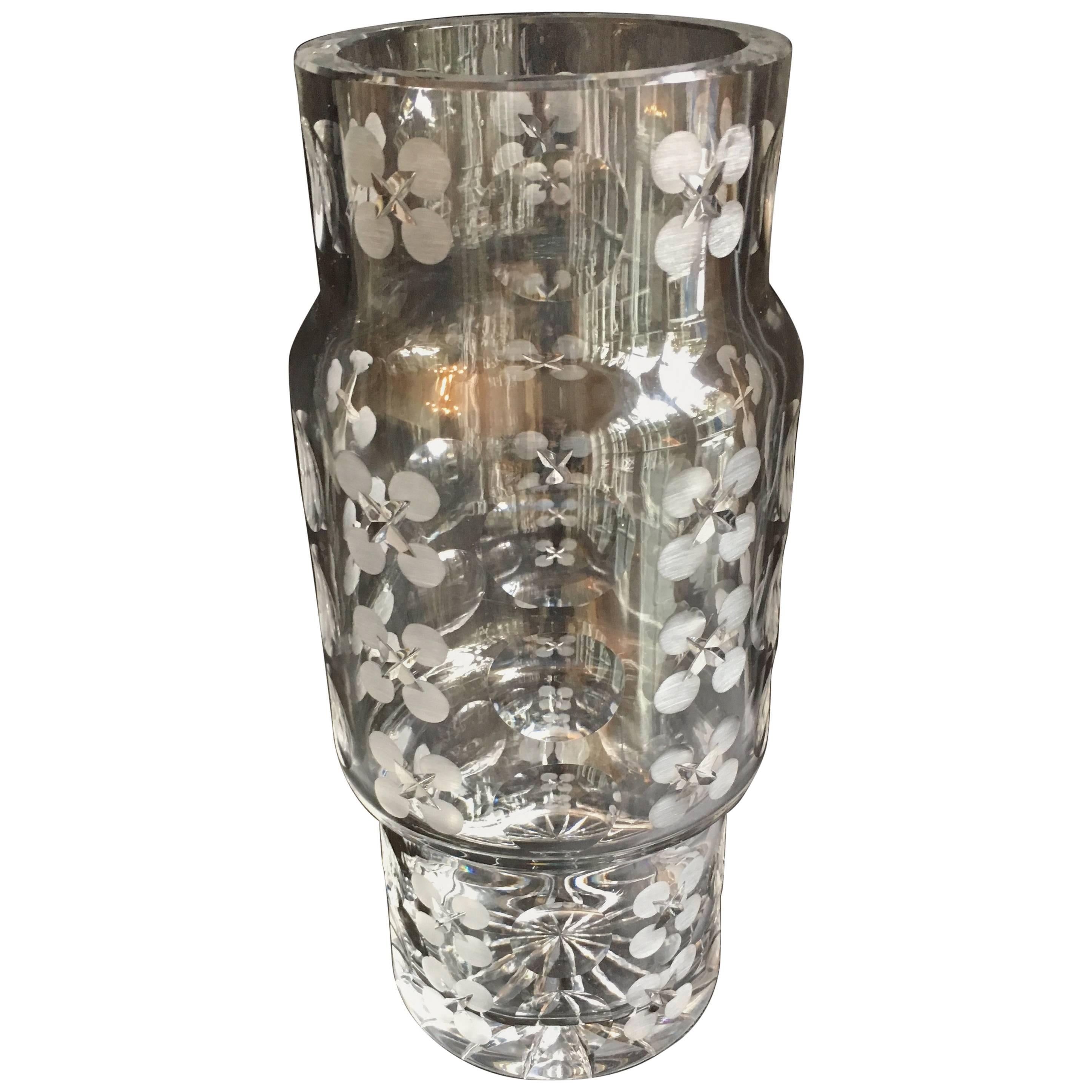 Modern Crystal Cylinder Vase at 1stDibs