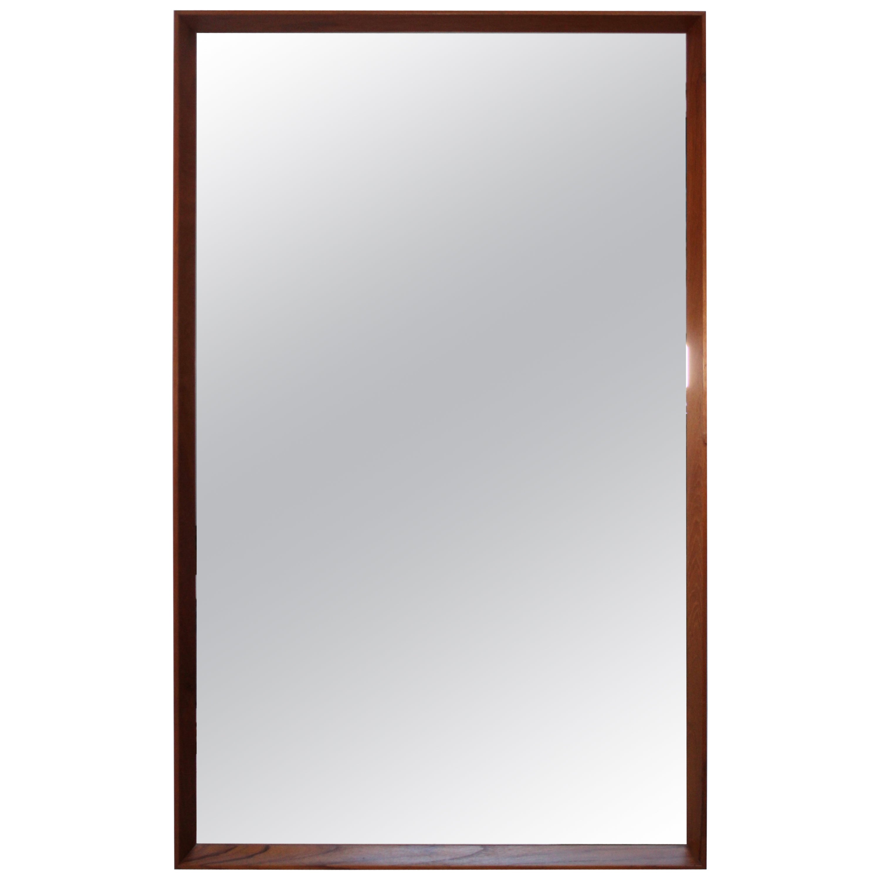 Danish Modern Teak Wall Mirror by Pedersen and Hansen at 1stDibs