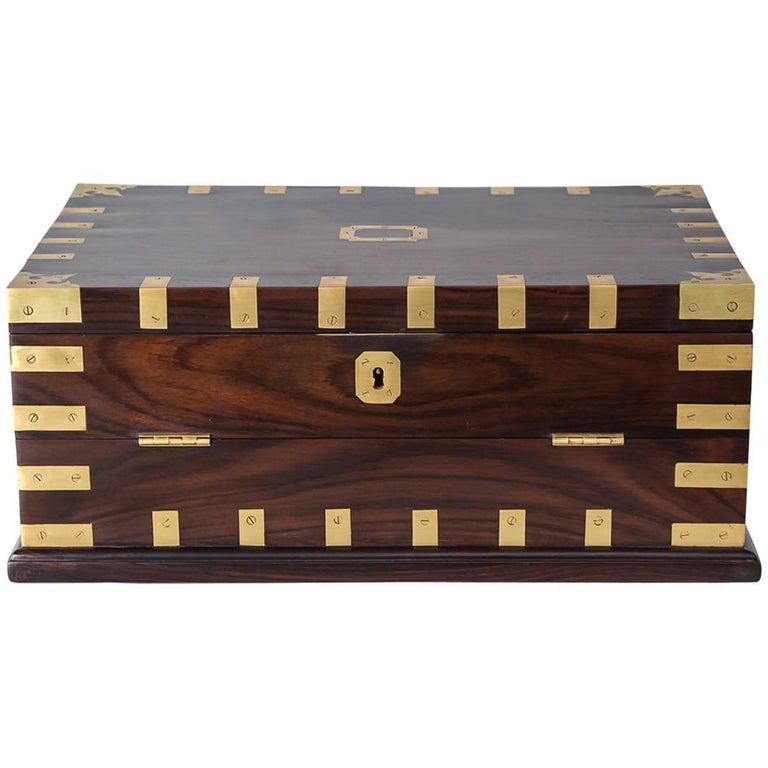 Anglo-Indian or British Colonial Triple Opening Writing Box Mid 19th ...