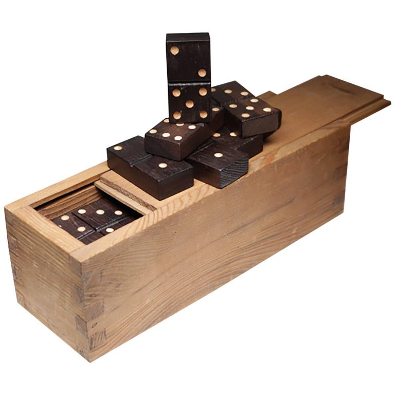 Early 20th Century Large Wooden Domino Set, circa 1900 For Sale at 1stDibs