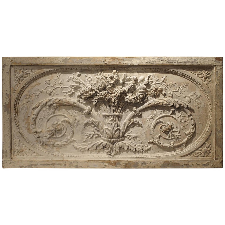 Architectural Plaster and Wood Overdoor Panel from Provence, France at ...