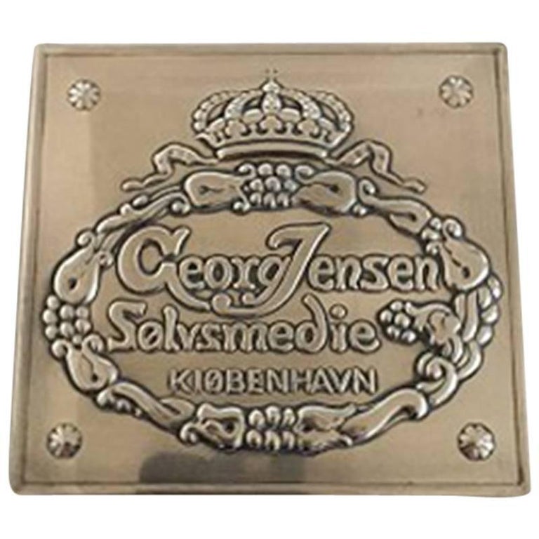 Georg Jensen Dealer Advertisement Sign in Sterling Silver For Sale at ...