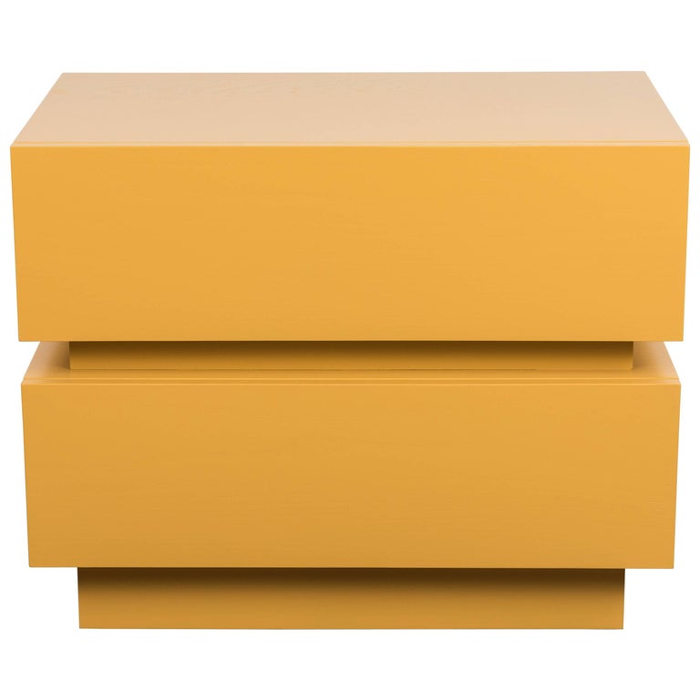 Pair of Anna Castelli Kartell Yellow Stacking Storage Shelf Nightstands ...