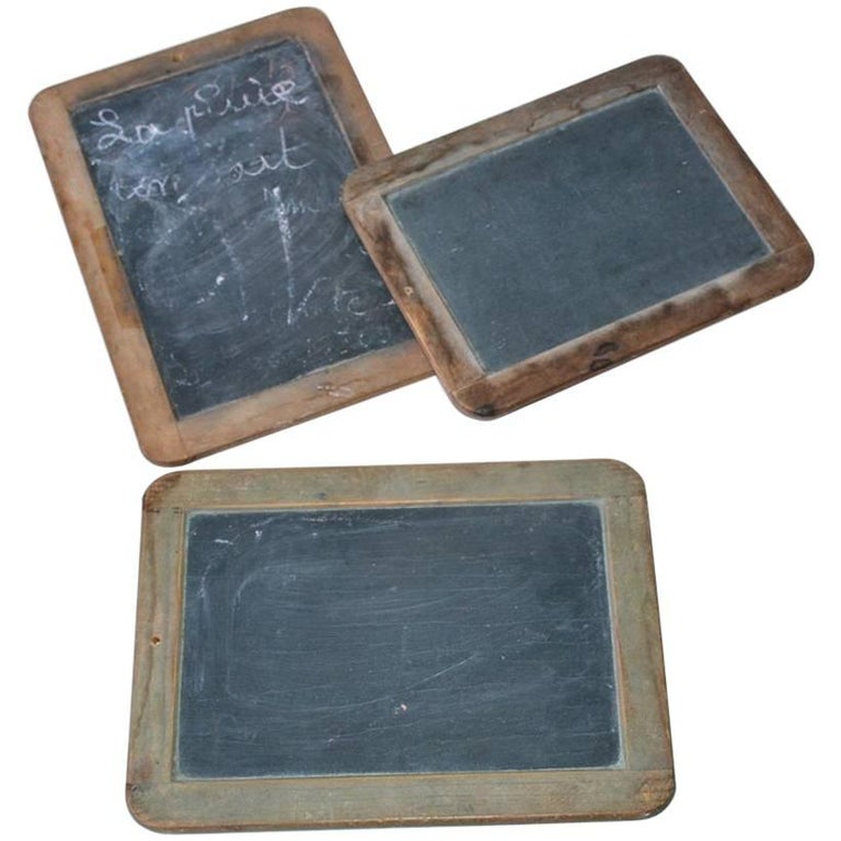 Three Mini French Vintage Chalk Boards at 1stDibs