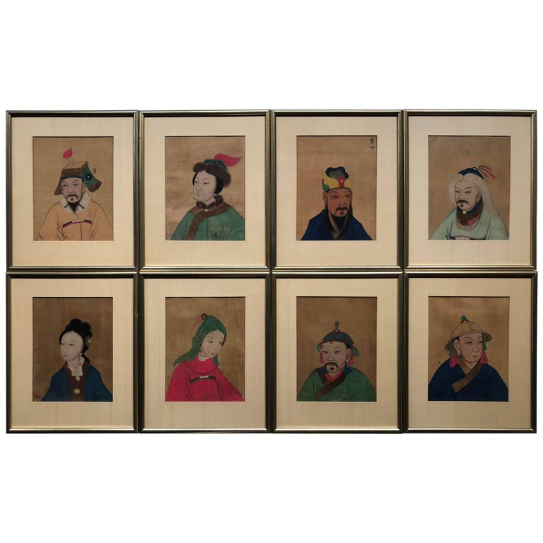 Set of Eight Chinese Ancestral Portraits at 1stDibs