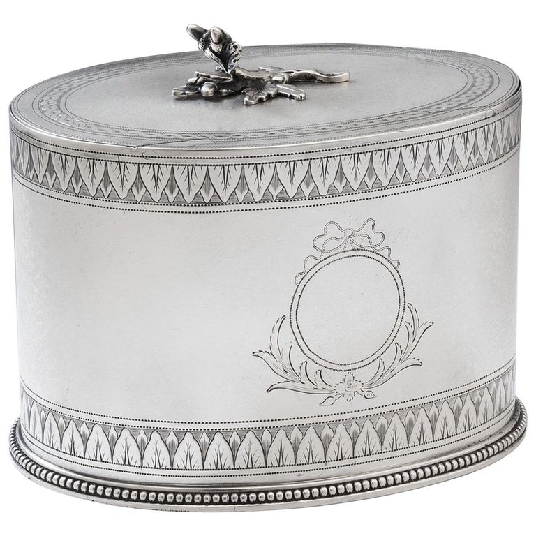 Very Rare and Unusual George III Tea Caddy Made in by Hester Bateman at ...