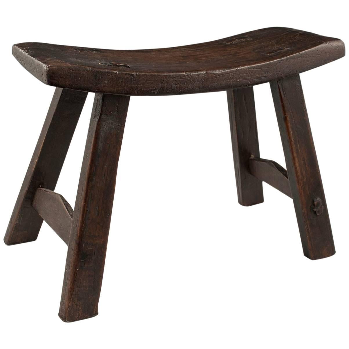 Small Mid-20th Century Tribal Wood Stool, China at 1stDibs