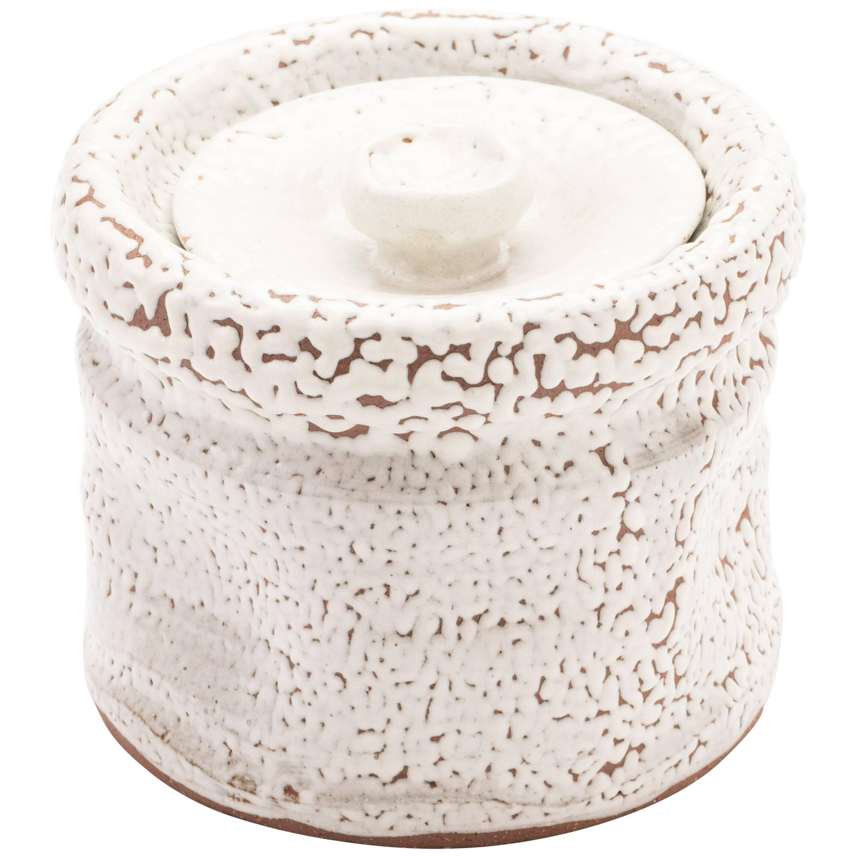 Vintage Japanese Shino Pottery Mizusashi Water Pot for Tea Ceremony at ...