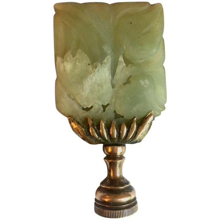 Jade and Brass Finial at 1stDibs