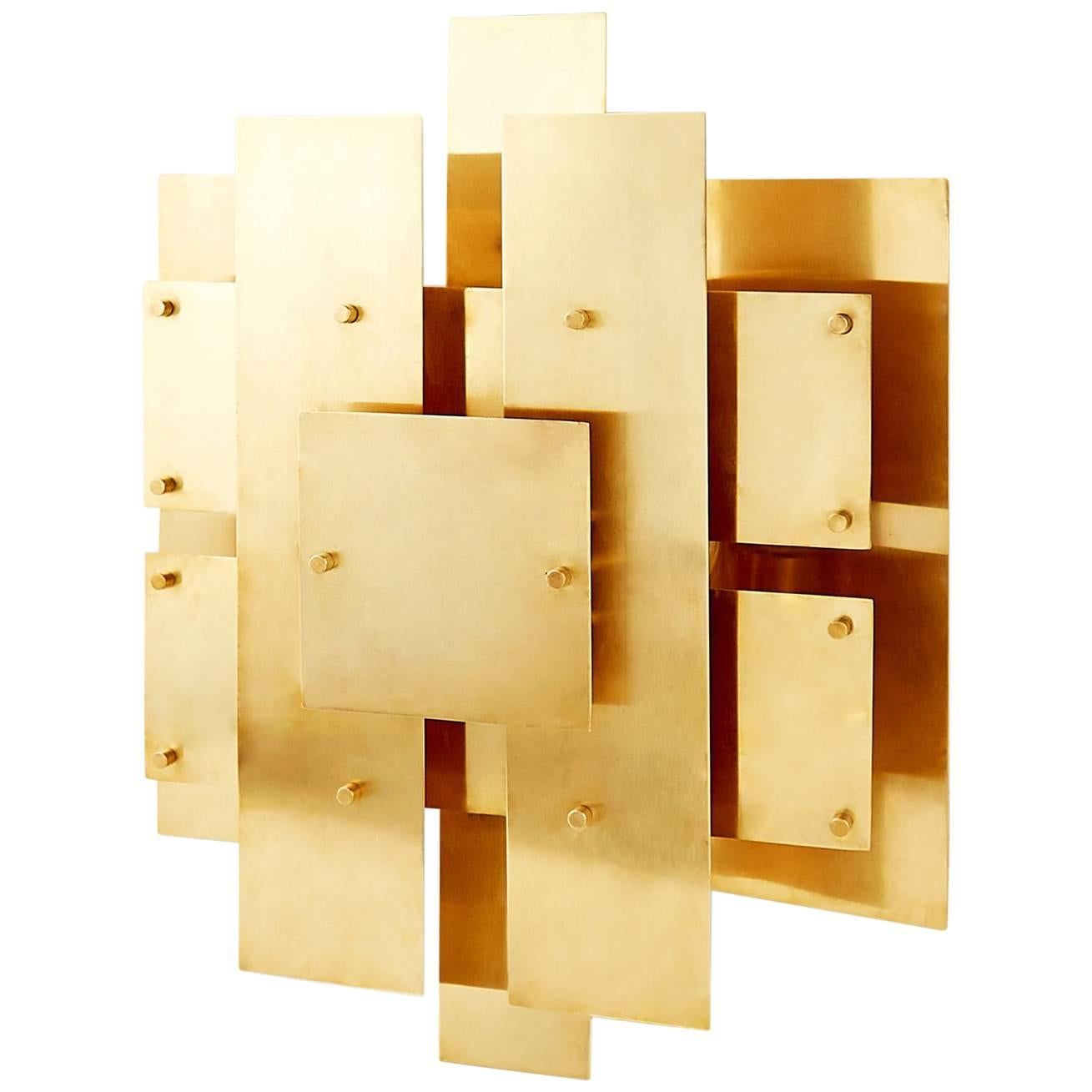 Puzzle Brass Floor Lamp at 1stDibs