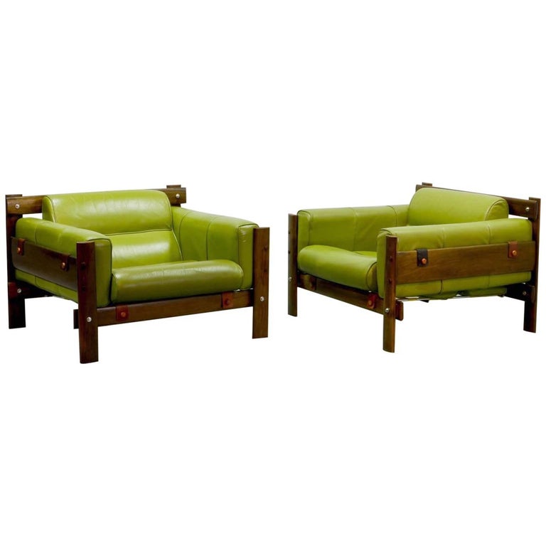 Rare Pair of Imboya Wood Armchairs by Percival Lafer for L'atelier ...