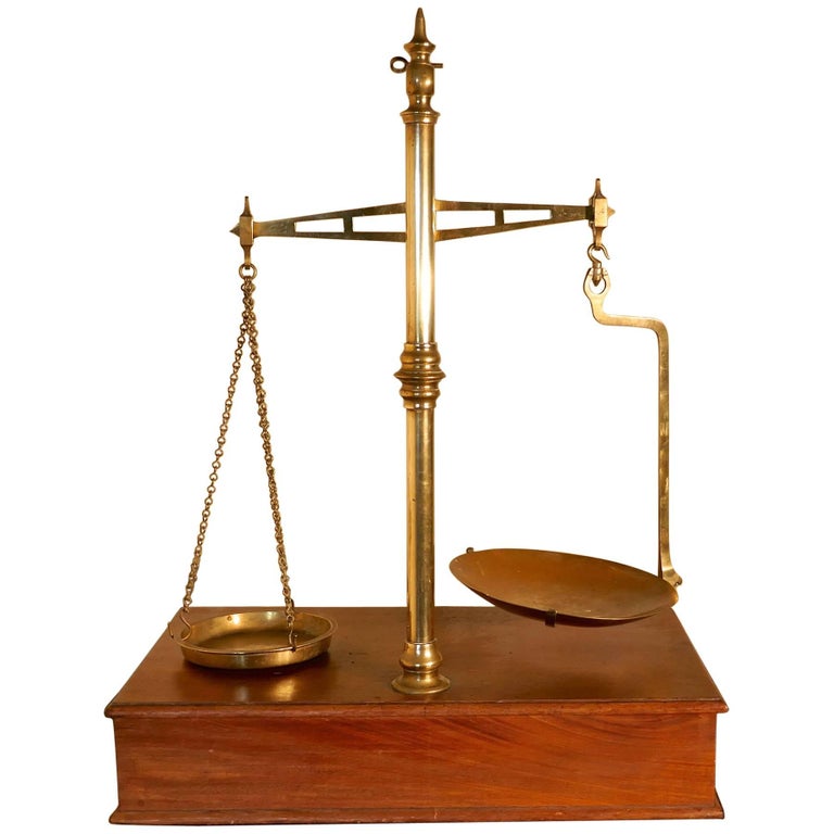 Superb set of Brass Sweetie Balance Scales by Avery at 1stDibs