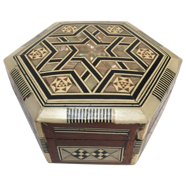 Antique Syrian Mother of Pearl Inlay Box at 1stdibs