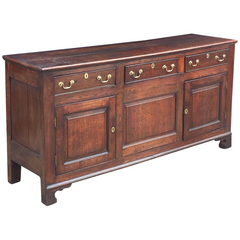 Welsh Paneled Dresser Console or Sideboard of Oak from the 18th c. at ...