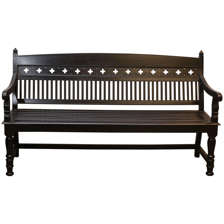 1920s Solid Mahogany Wood Contoured Bench from a Bishop's Mansion at ...