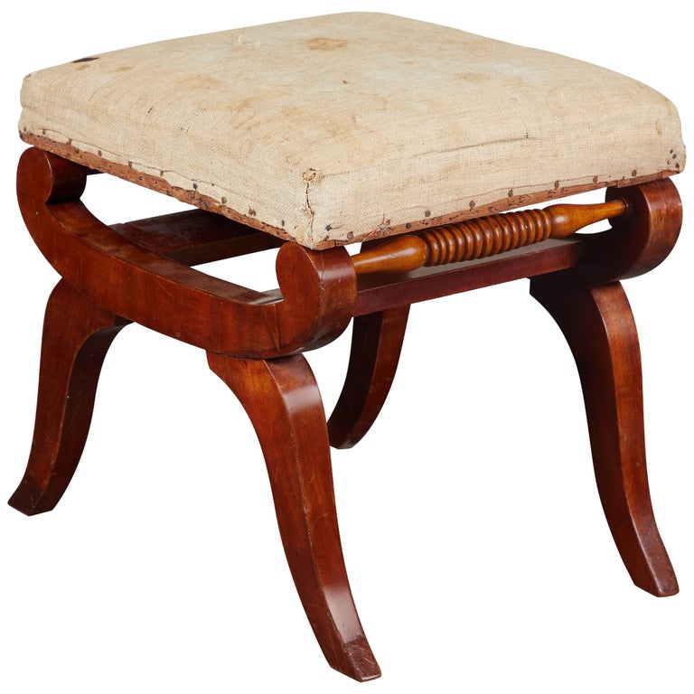 Set of Four Early 19th Century Swedish Mahogany Stools For Sale at 1stDibs