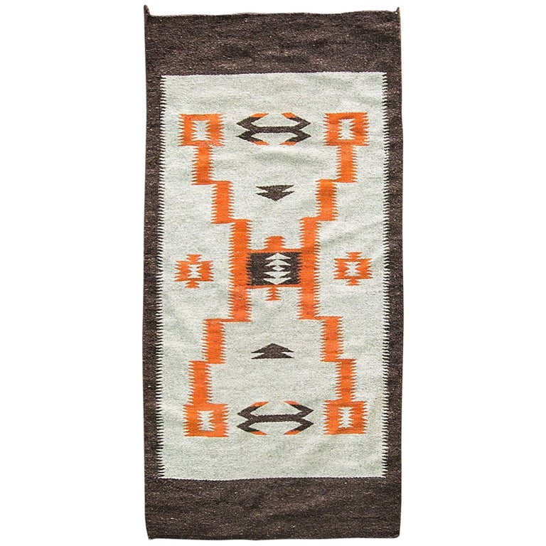 Navajo Rug Storm Pattern , 4'10" x 2'4" circa 1930 at 1stDibs