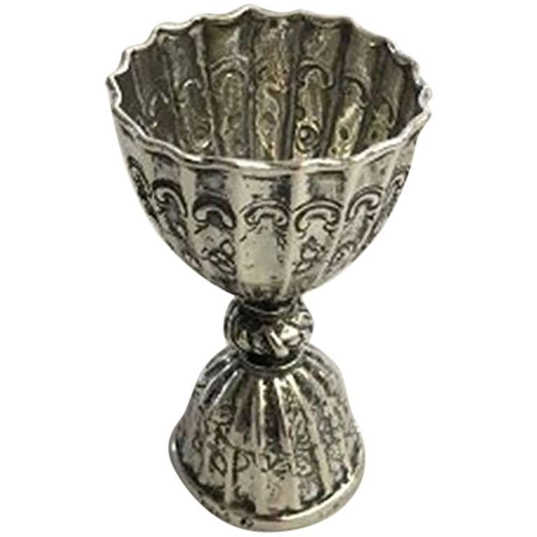 Sterling Silver Measuring Cup / Jigger Ornamented with Flowers at 1stDibs