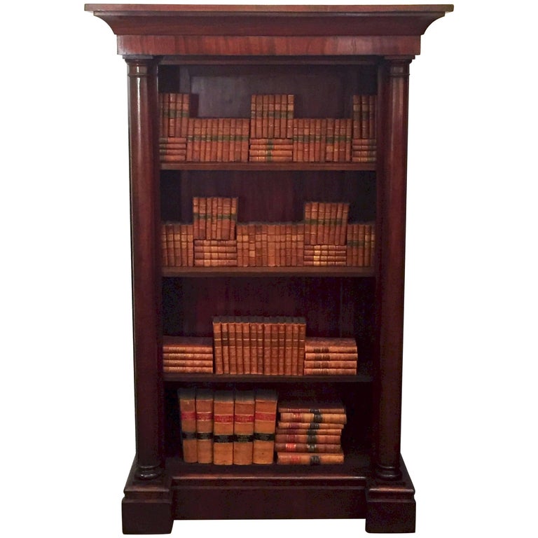 Large English Open Bookcase of Mahogany with Turned Columns at 1stDibs