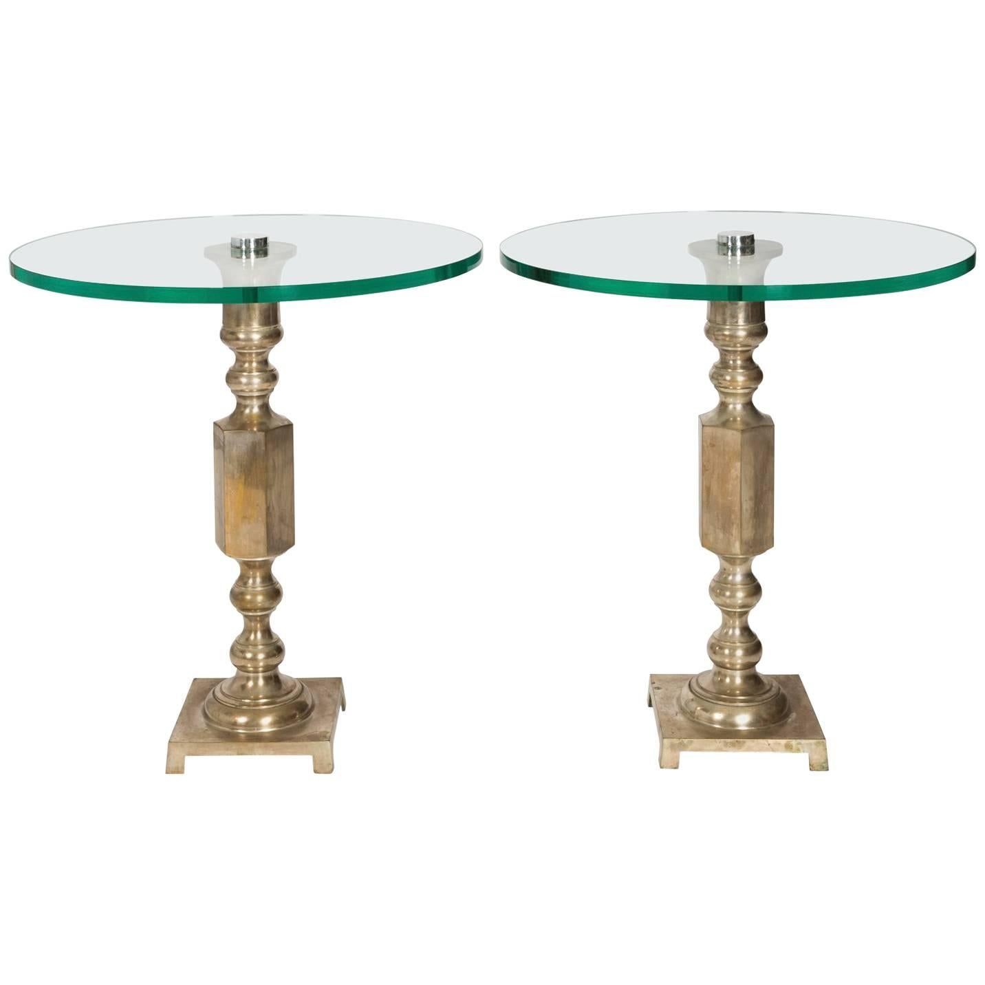Pair of Acrylic Concentric Square Art Deco Styled Side Tables at 1stDibs