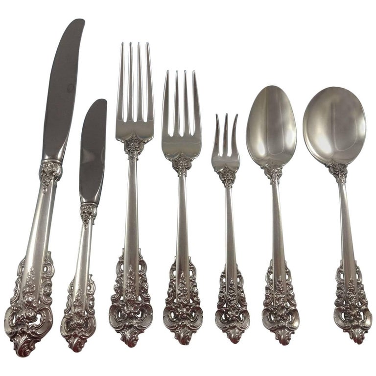 Grande Baroque by Wallace Sterling Silver Flatware Set for Six Service ...