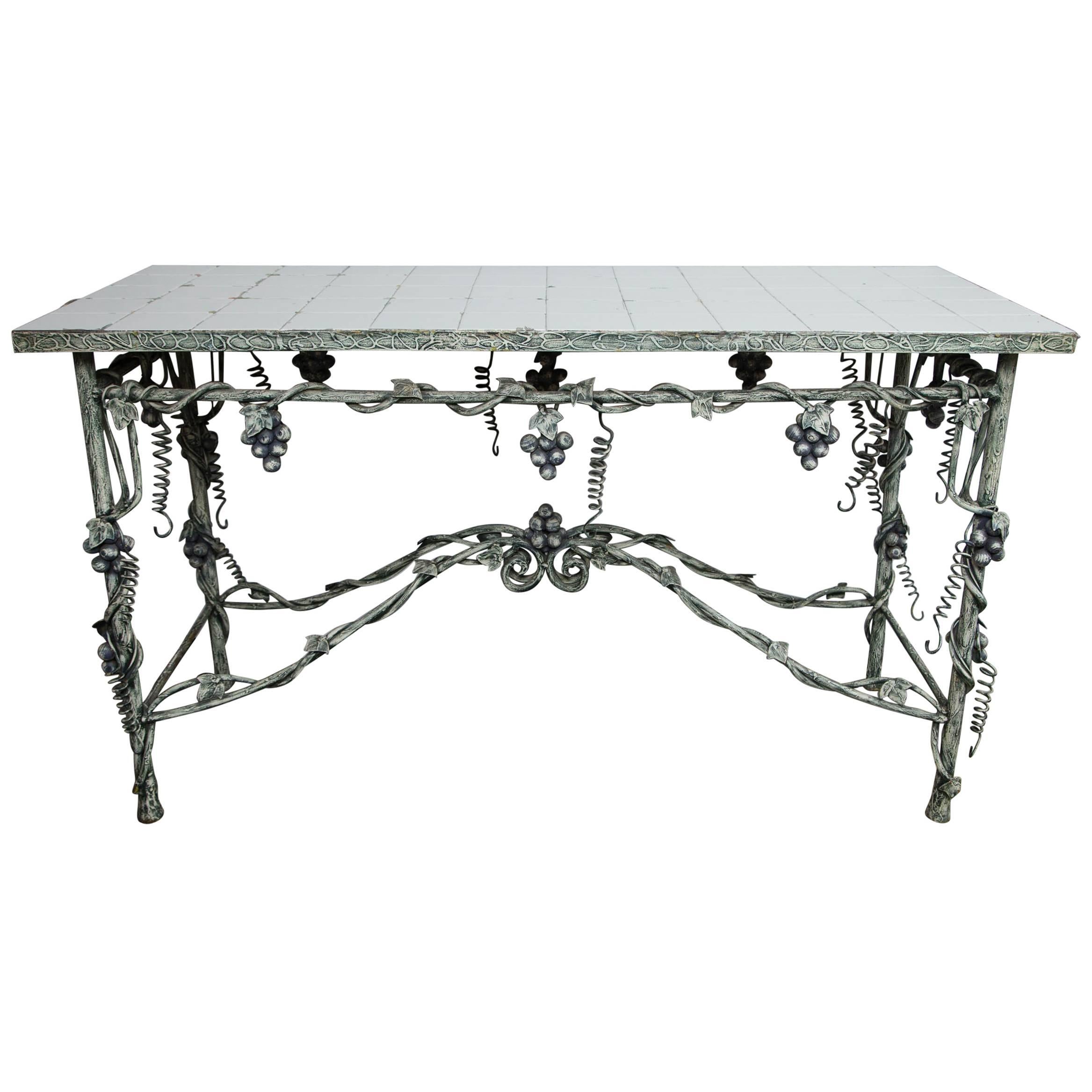 Italian Architectural Hand Made Iron Based Table with Ceramic Top For ...