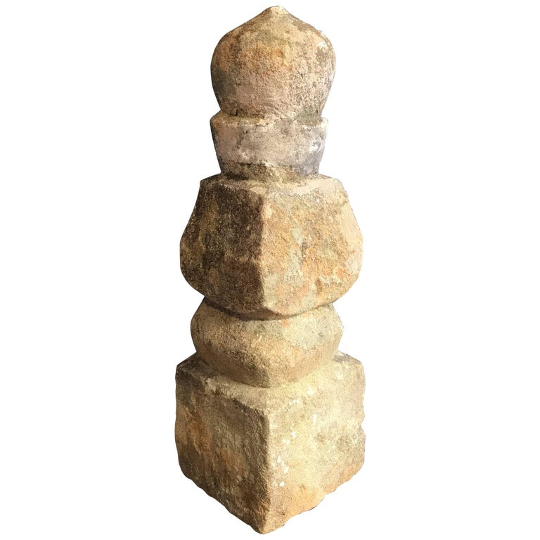 Japan Ancient Buddhist Five Elements Sculpture: Earth, Water, Wind ...