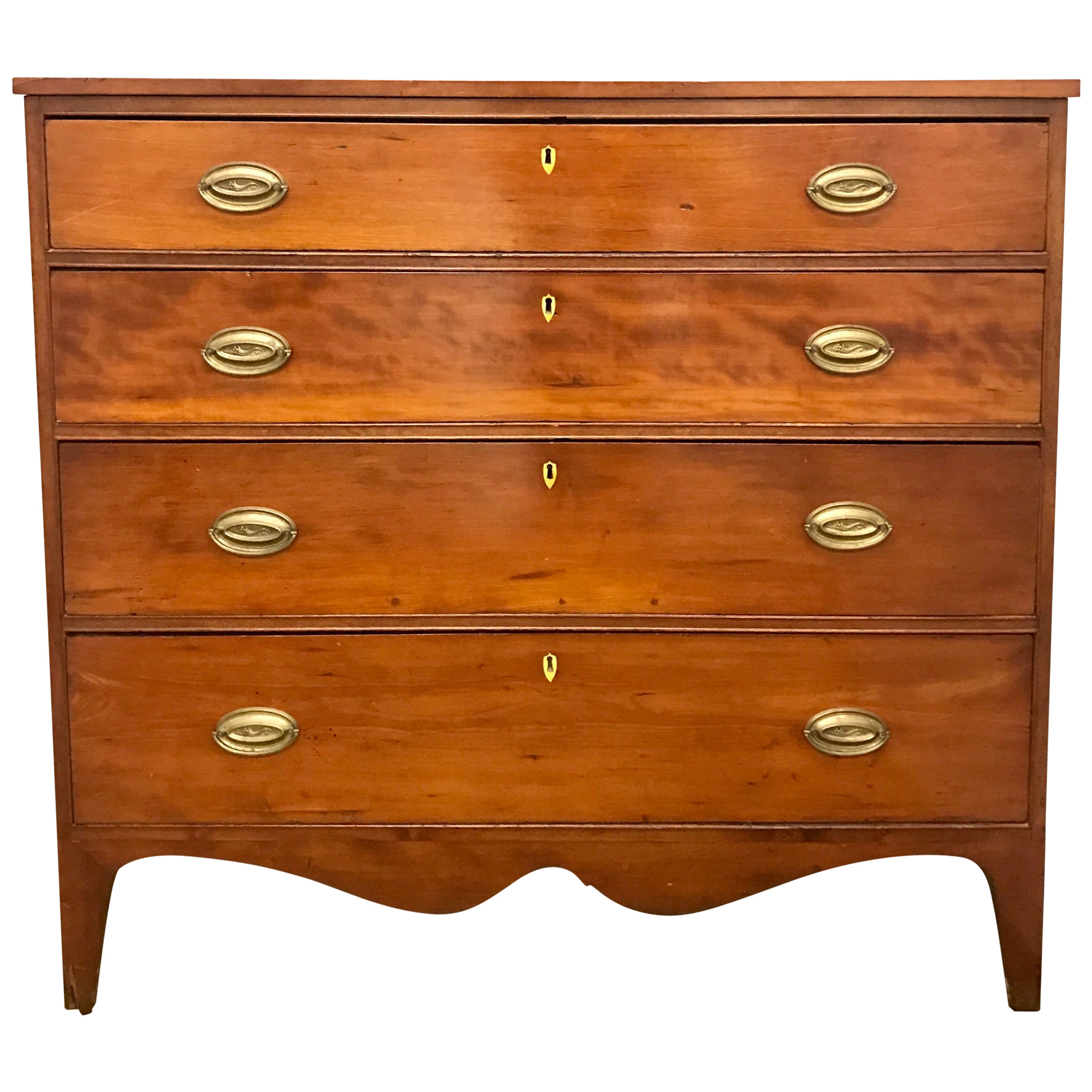 19th Century Antique Mahogany Federal Dresser Commode Chest of Drawers ...
