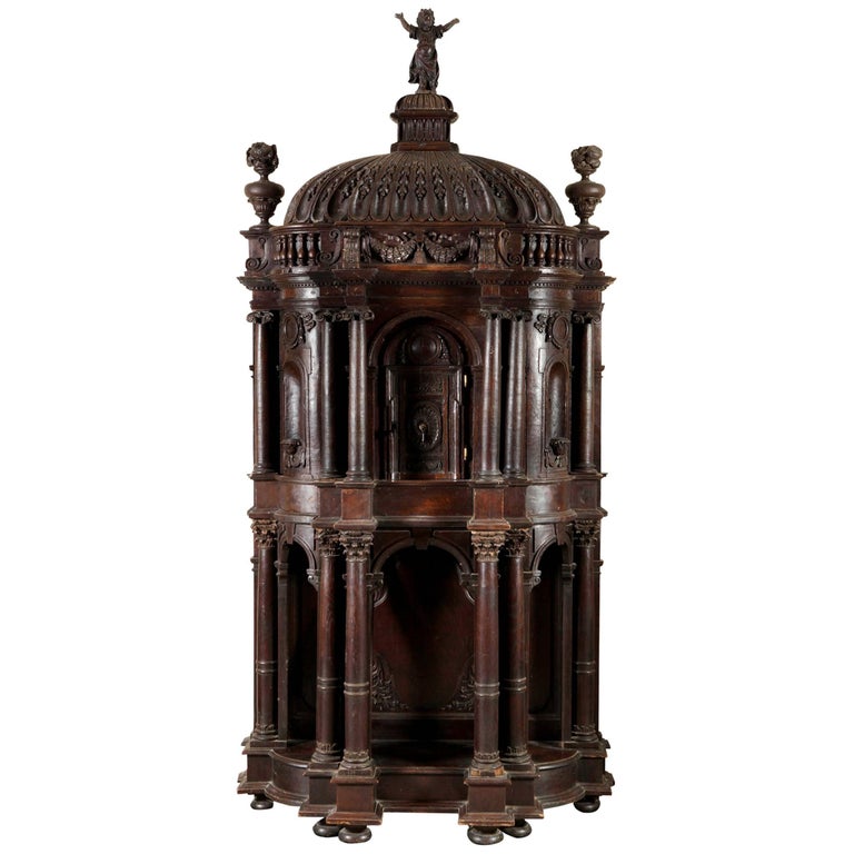 Architectural Tabernacle, Oak Wood, Spain, 17th Century For Sale at 1stDibs