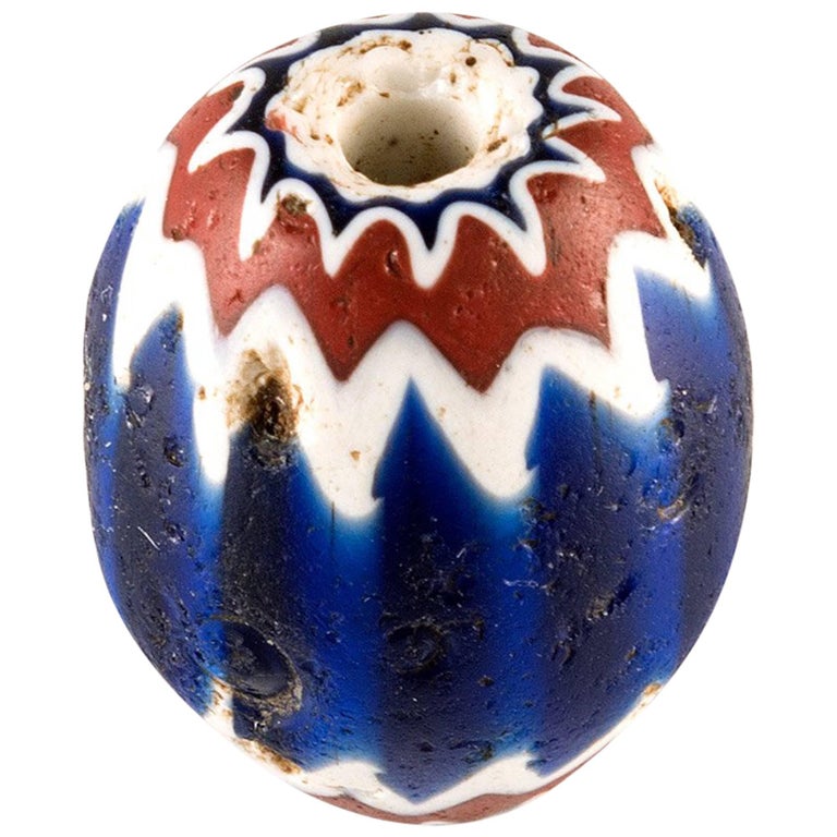 Venetian Glass Chevron Bead "Rosetta" For Sale at 1stDibs