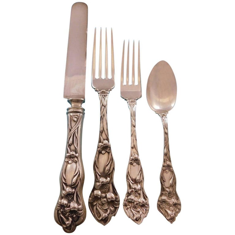Lily by Watson Sterling Silver Flatware Set Service 24 Pieces No Mono ...