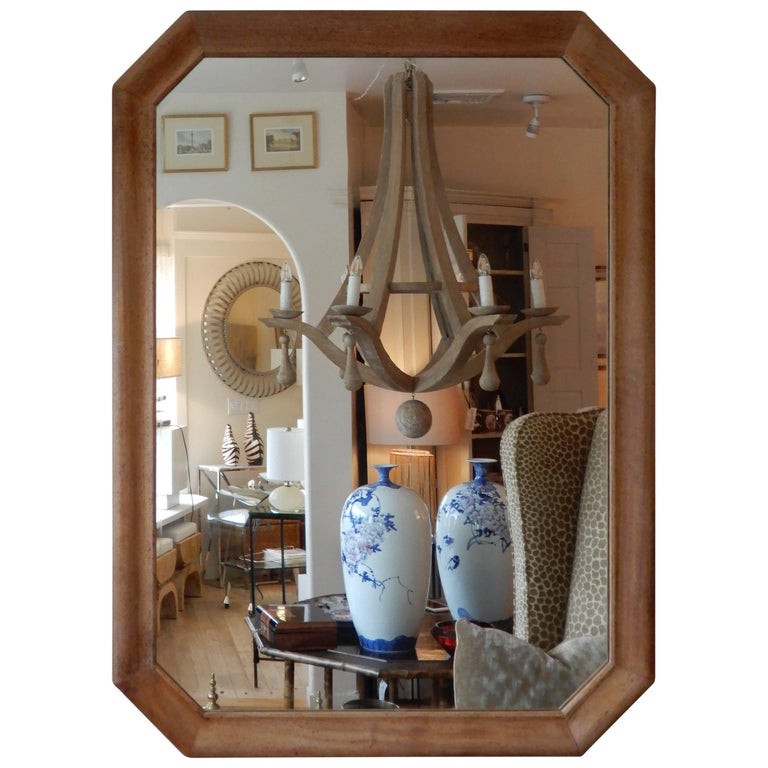 Late 1920s American Oak Wood Wall/Floor Mirror at 1stDibs