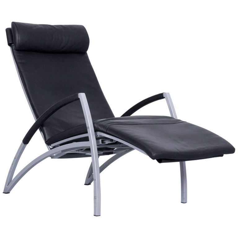 Interprofil Designer Relax Armchair Black Leather Relax Recliner TV ...