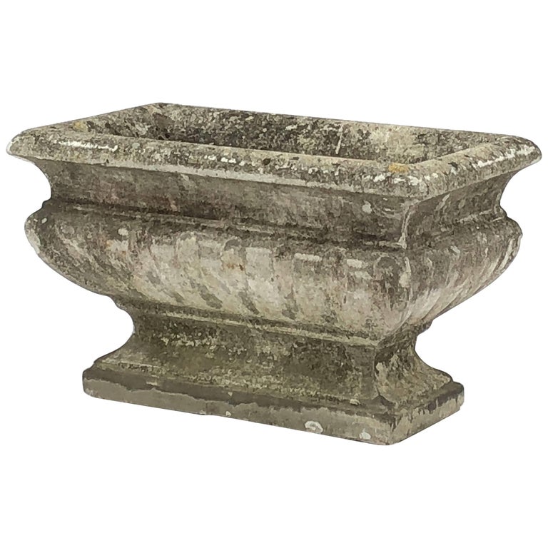 Large Rectangular English Garden Stone Pedestal Trough or Planter at ...