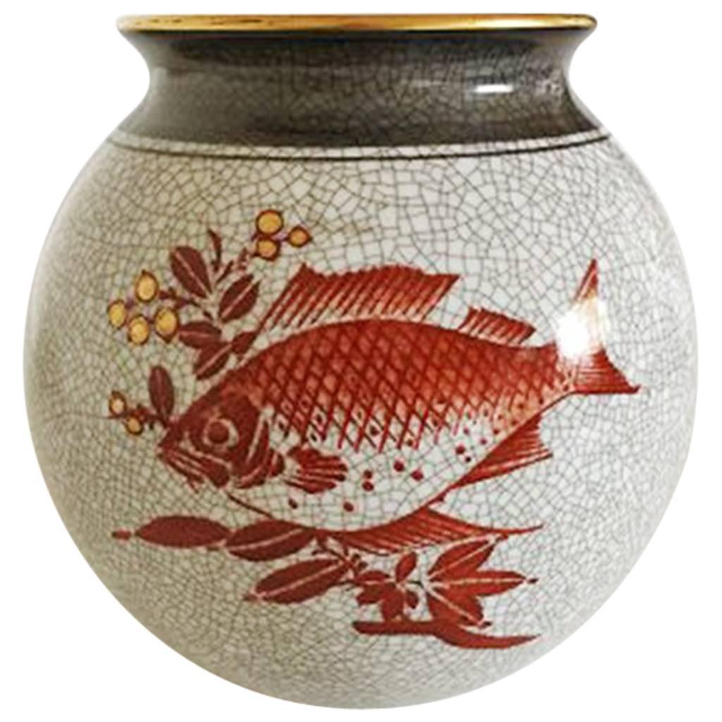 Bing and Grondahl Crackle Vase with Gold Insignia #612/K For Sale at ...