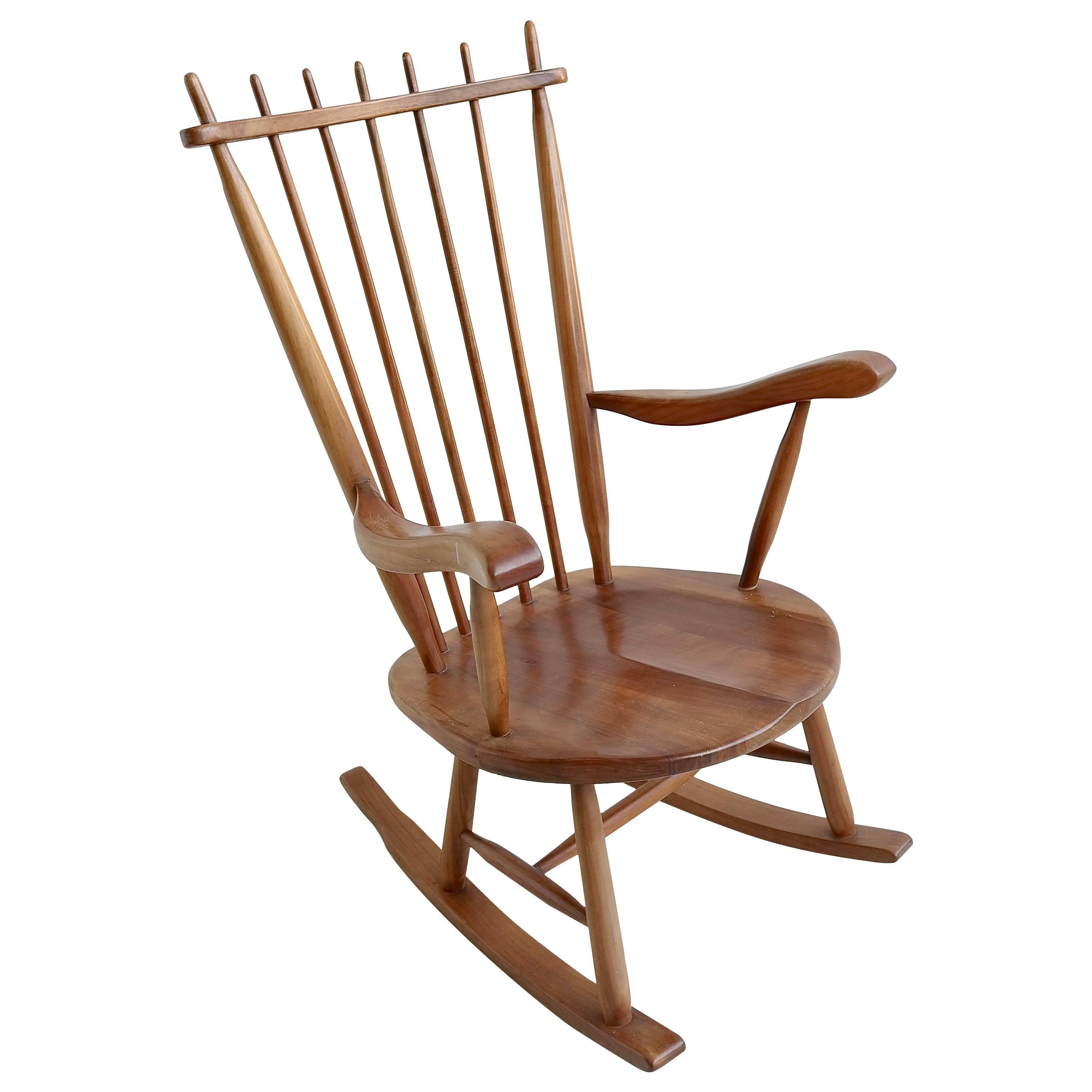 Organic Rocking Chair in Style of George Nakashima at 1stDibs