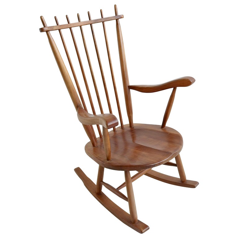 Organic Rocking Chair in Style of George Nakashima at 1stDibs