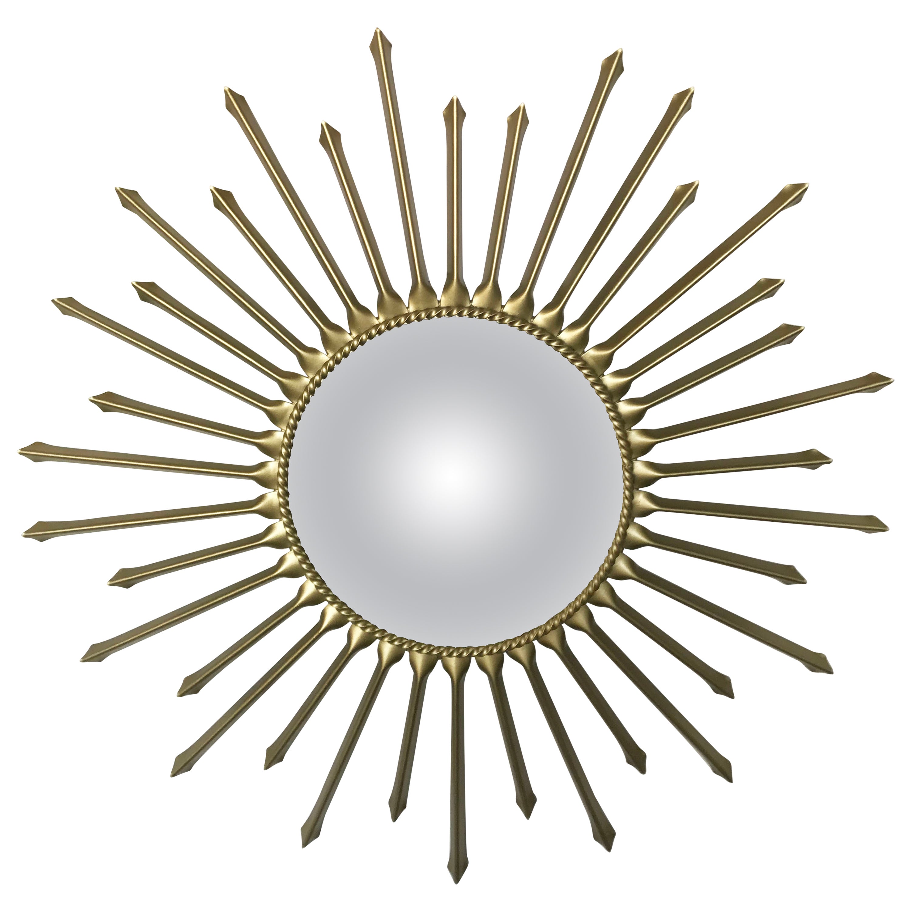 Pair of Small Iron Sunburst Mirrors at 1stDibs