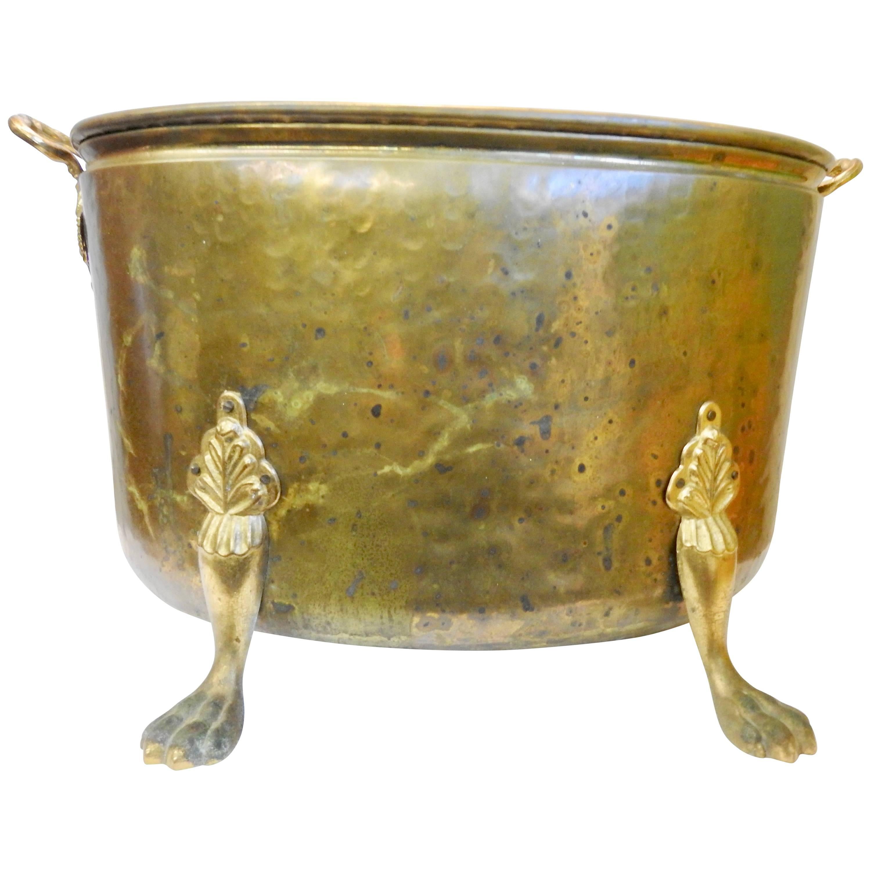 Midcentury Footed Brass Fire Bucket at 1stDibs