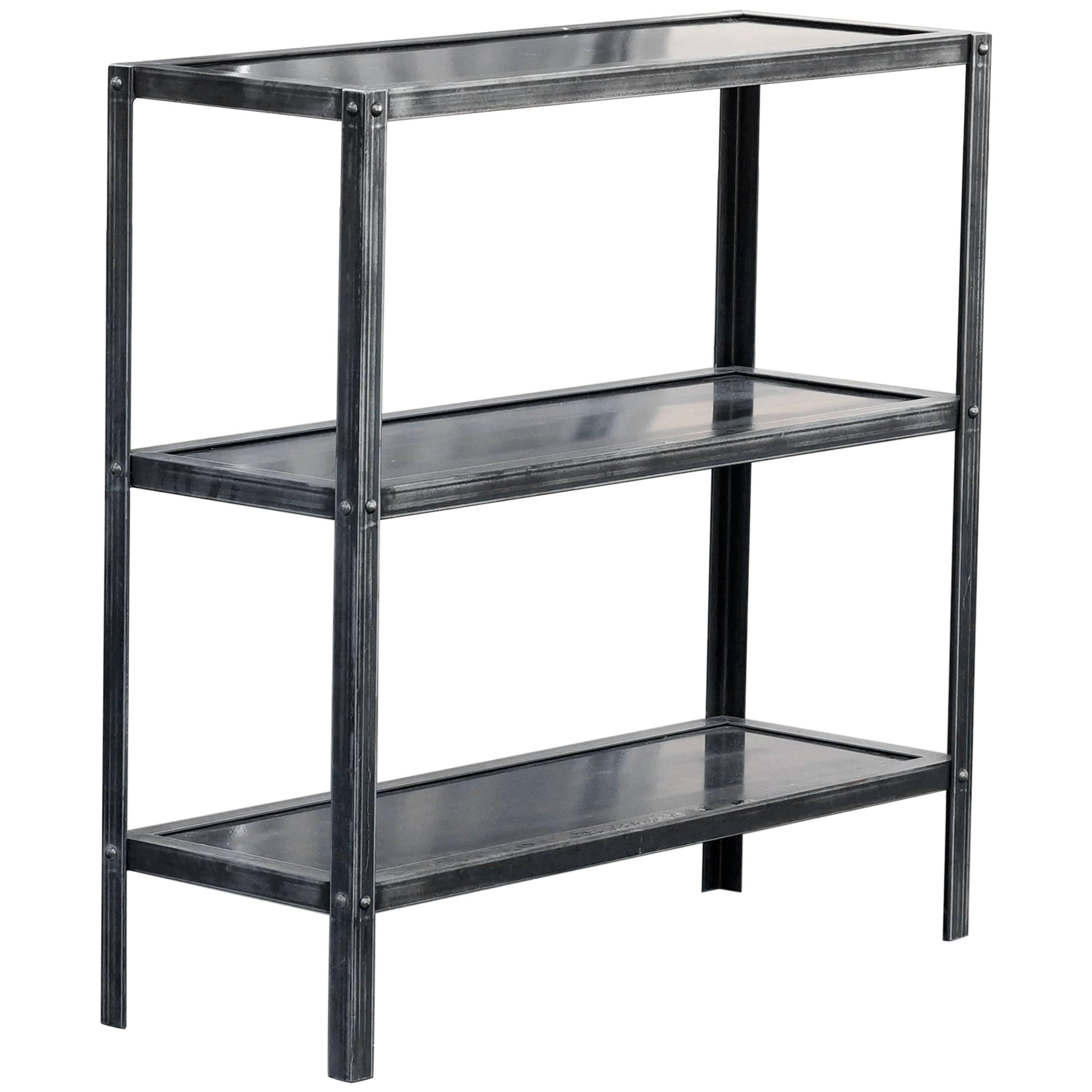 Custom Steel Three-Tier Shelf with Patina by Rehab Vintage Interiors ...