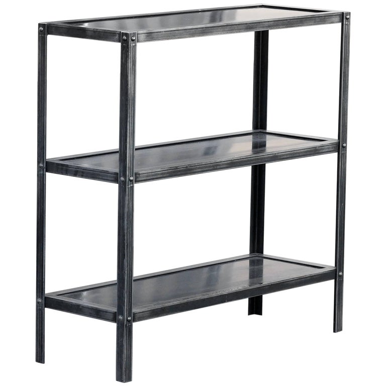 Custom Steel Three-Tier Shelf with Patina by Rehab Vintage Interiors ...