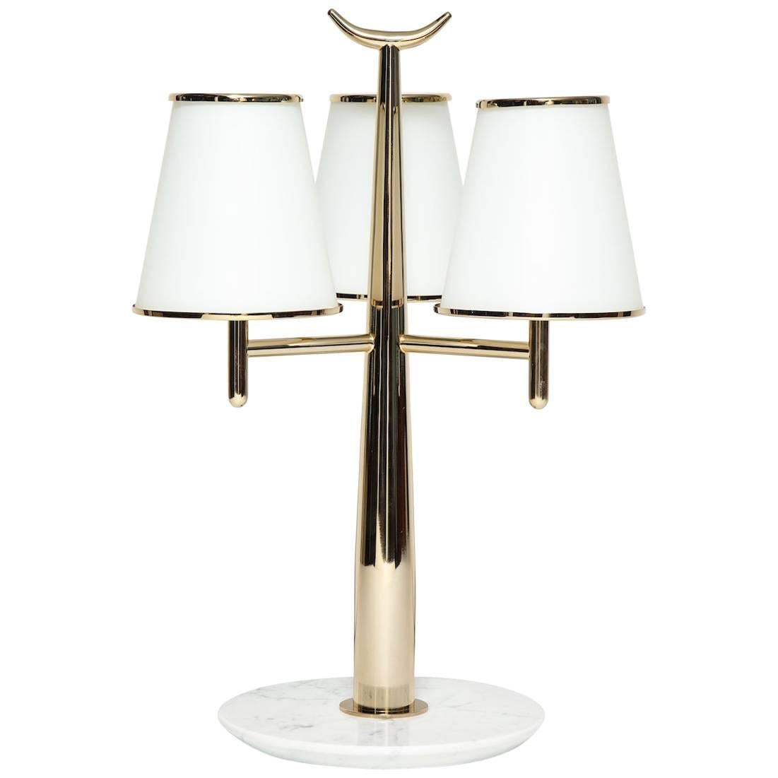 Three-Arm Table Lamp at 1stDibs | three arm lamp