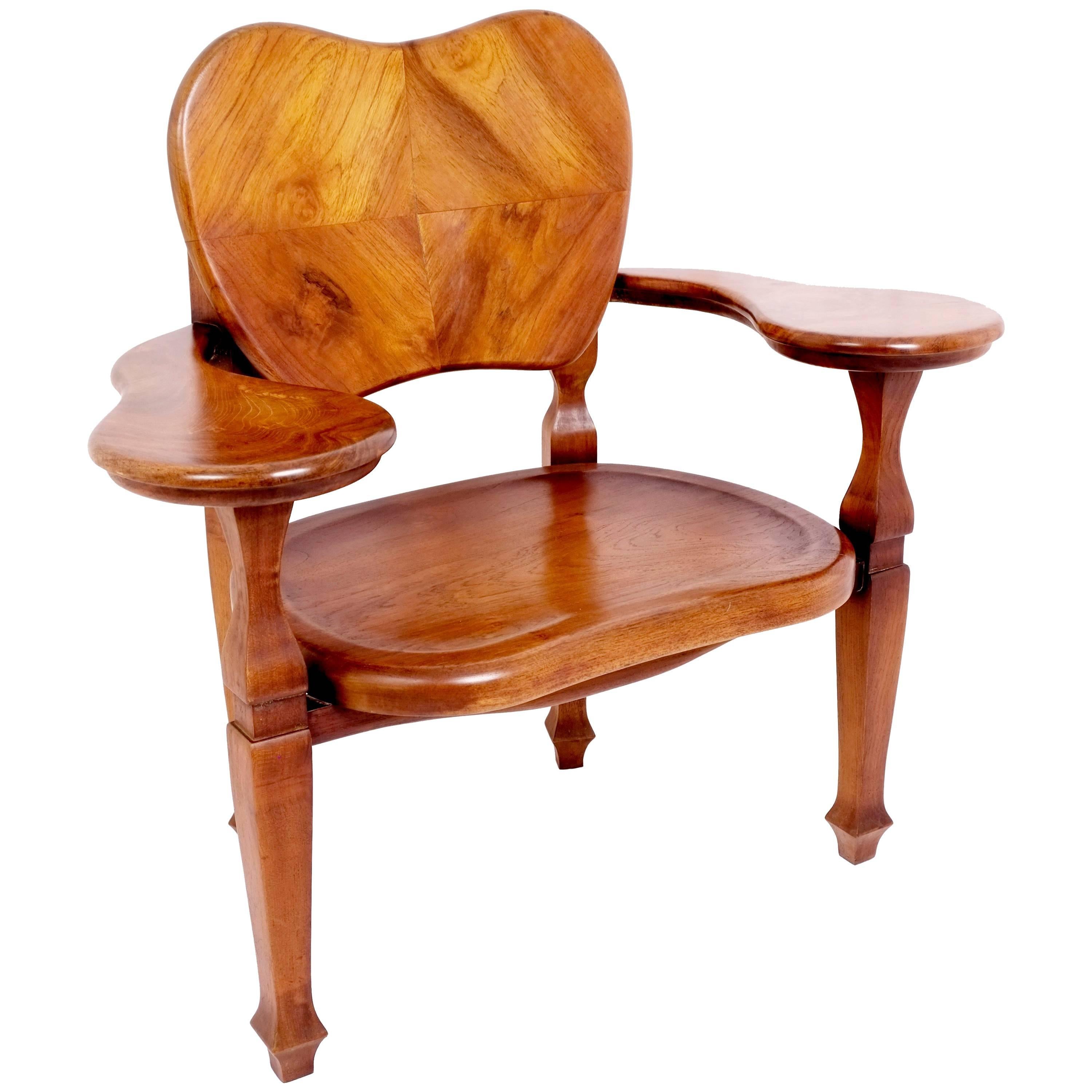 Casa Batllo Gaudi Bench Made of Teak Wood at 1stDibs