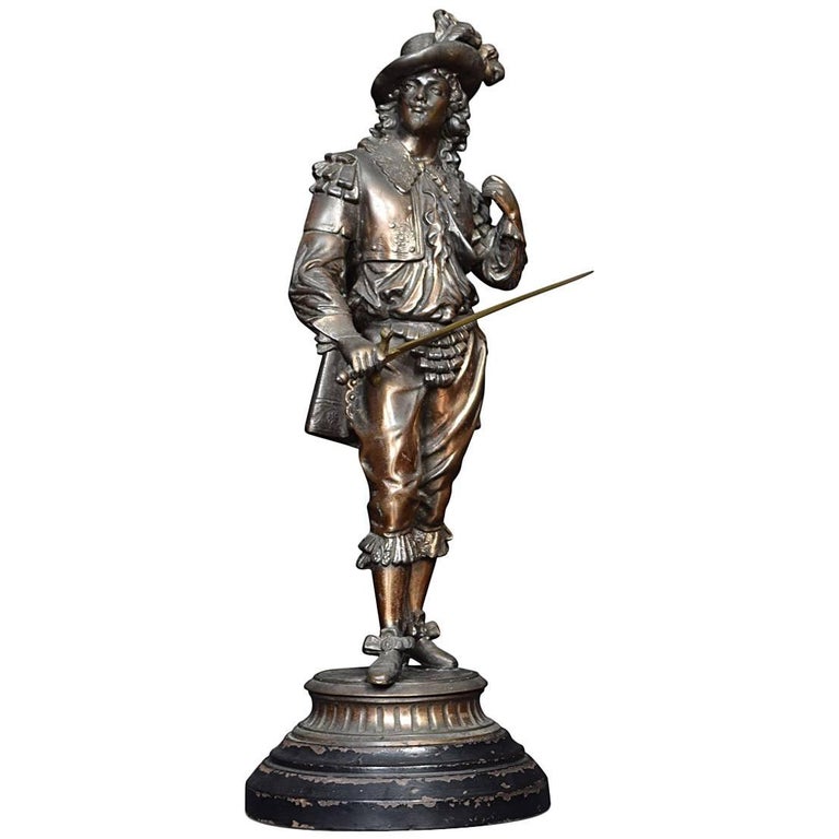 19th Century Bronzed Figure of a Cavalier at 1stDibs