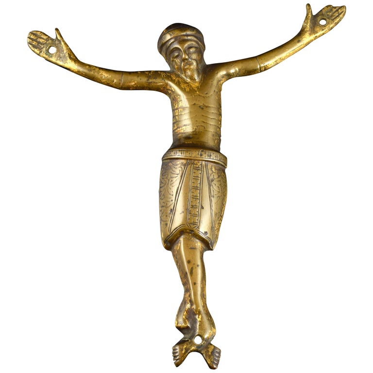 Crucified Christ, Copper, Limoges, France, 13th Century at 1stDibs