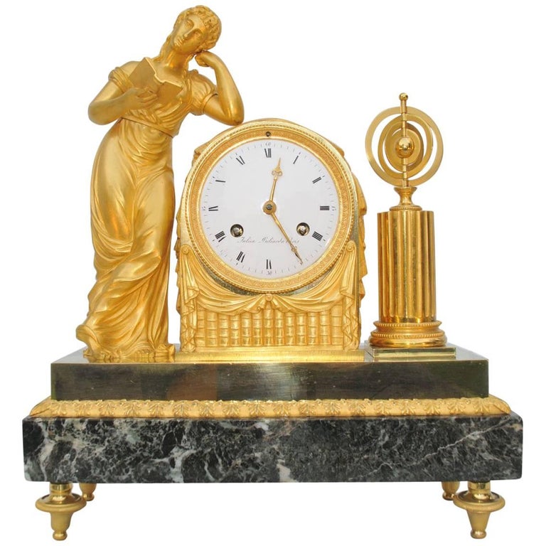French Louis 16th Century Clock, Praising Vertue of Reading and Science ...