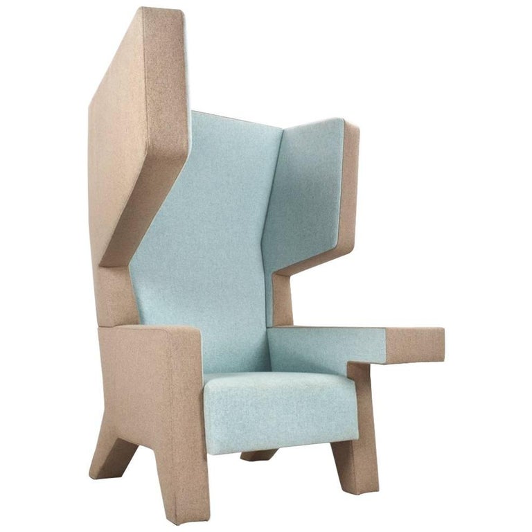 Blue and Brown Ear Chair by Jurgen Bey for Prooff Dutch Contemporary ...