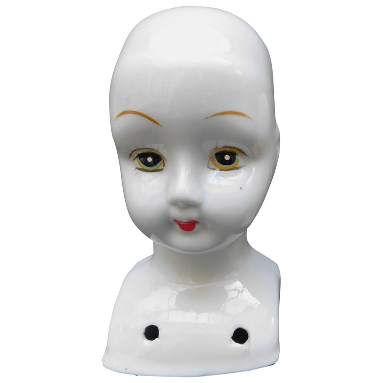 19th century German Porcelain Doll Head at 1stDibs