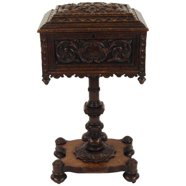 Flemish Oak Teapoy For Sale at 1stDibs | teapoy for sale