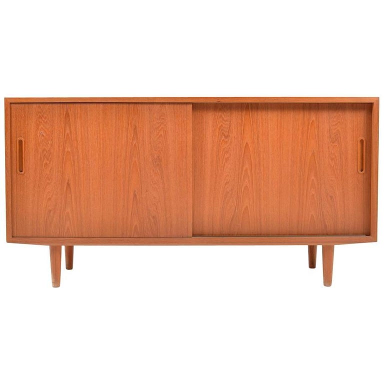 Small Teak Wooden Sideboard For Sale at 1stDibs
